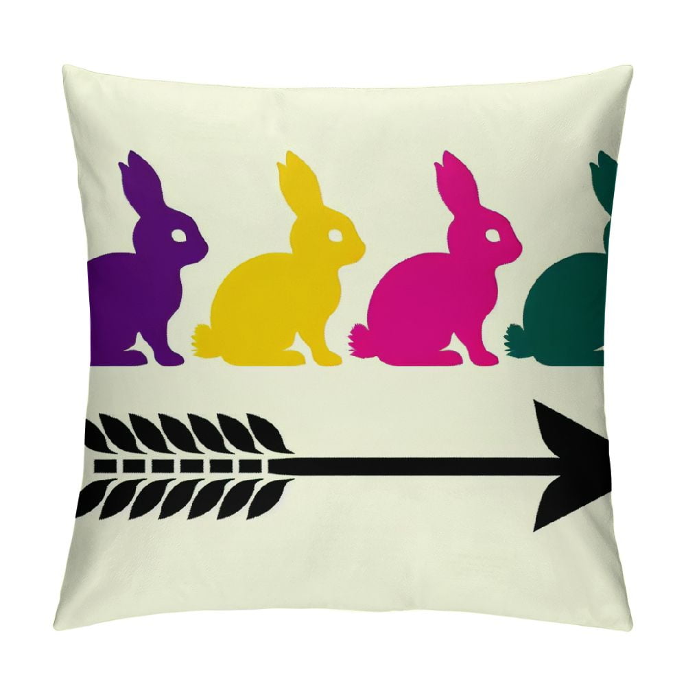 Creowell Easter Pillow Covers Easter Decorations for Home Bunny Trail ...