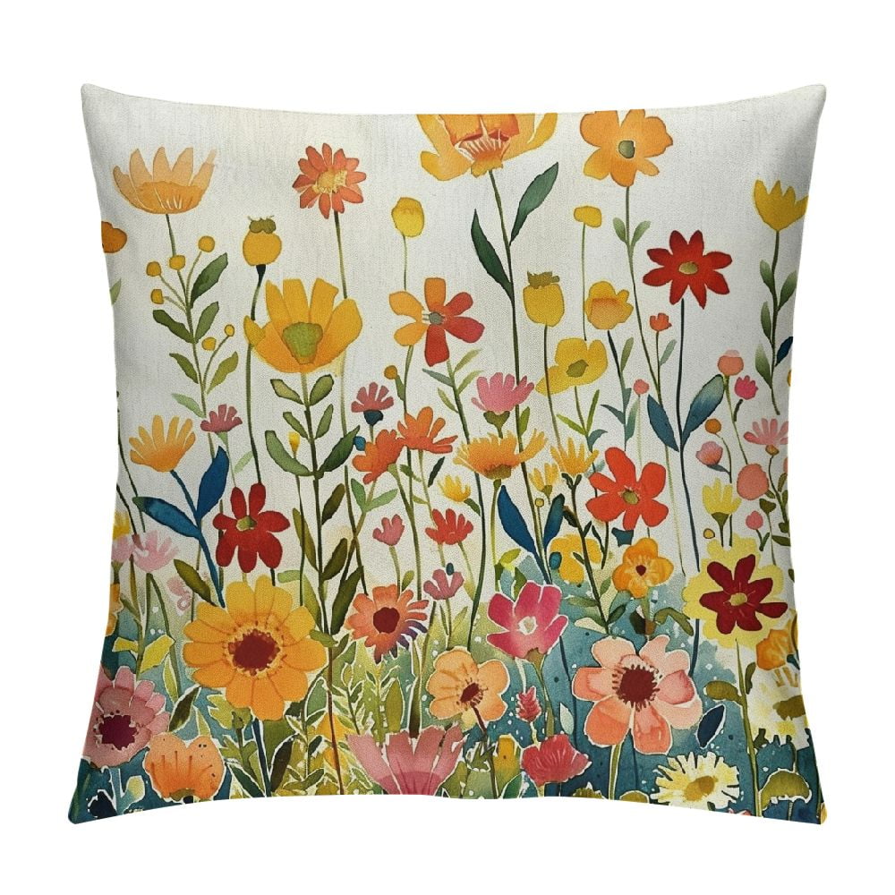 Creowell Fall Flowers Home Sweet Home Throw Pillow Covers, Autumn ...