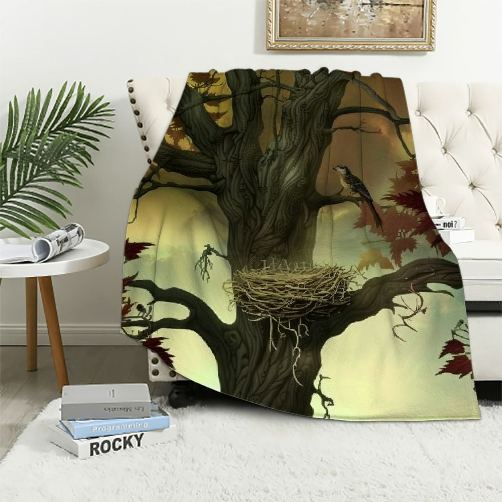 Creowell Fall Tree Blanket Autumn Forest Orange Tree Mystic for Kids ...