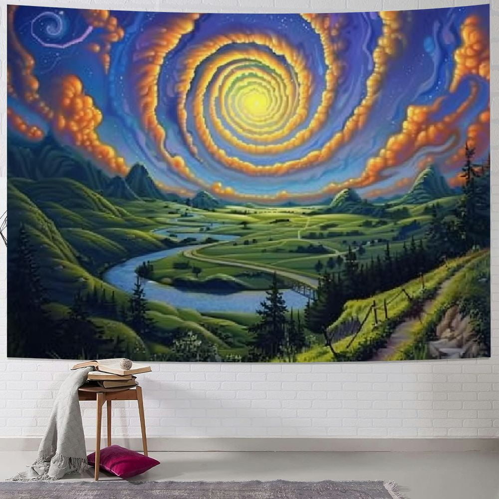 Creowell Fantasy Forest Tapestry Mushroom Tapestries Trippy Aesthetic Planet Tapestry Galaxy ...