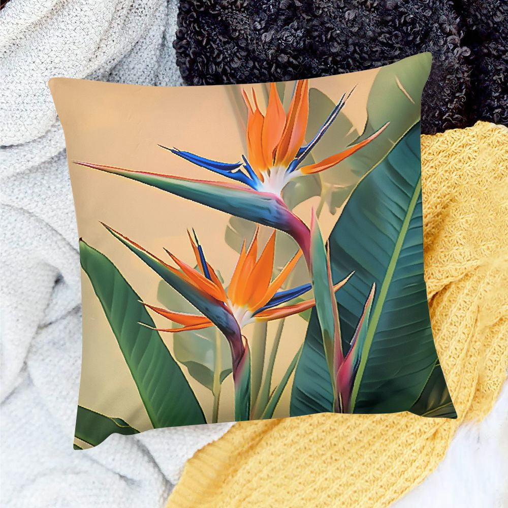 Creowell Farmhouse Decor Bird of Paradise Pillow Covers Set for Home ...
