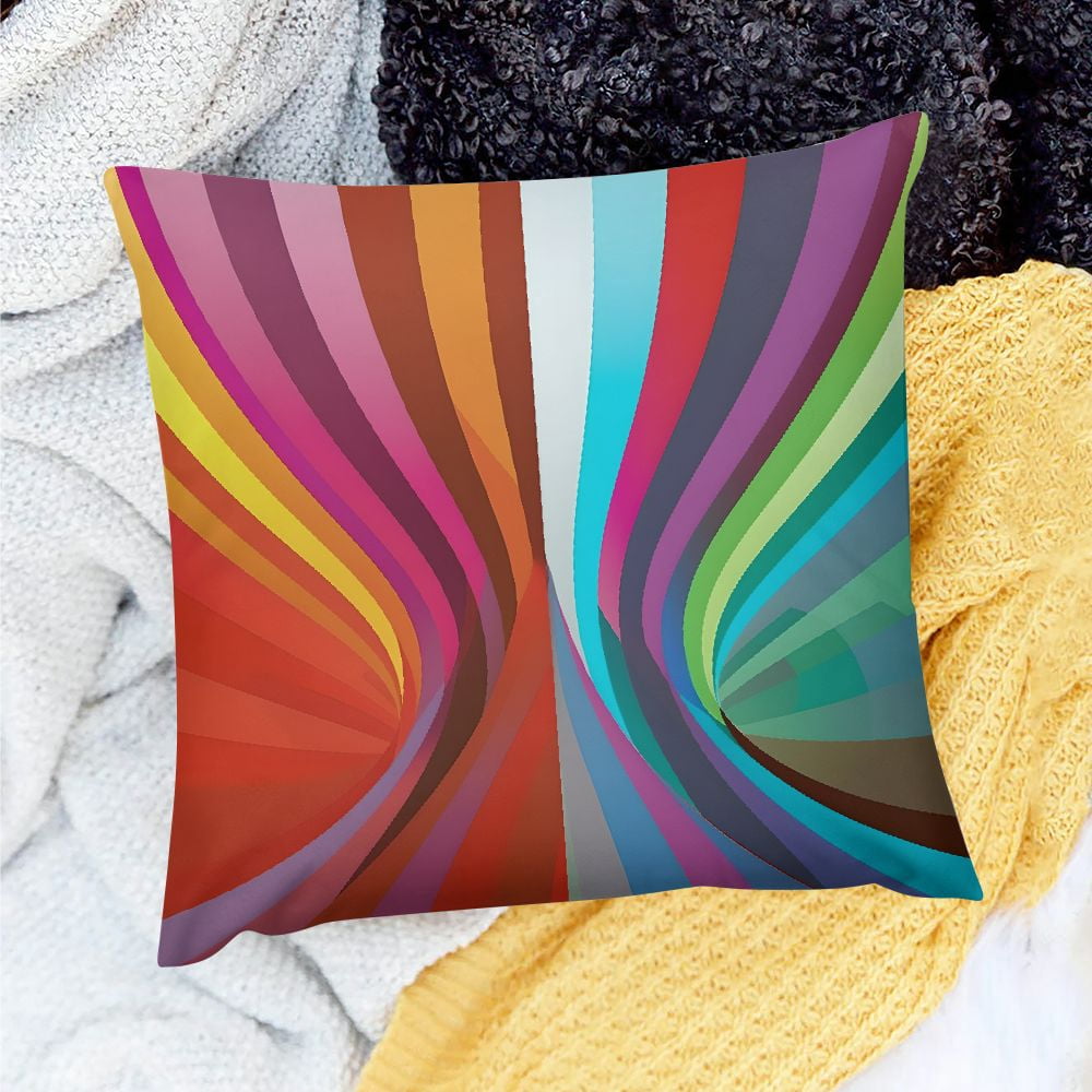 Creowell Farmhouse Decor Bridget Riley Triadic Color Scheme Pillow ...