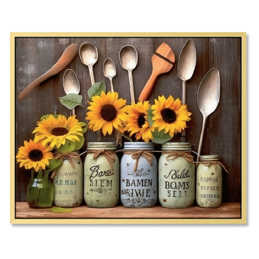 Creowell Farmhouse Kitchen Wall Art Country Tableware Pictures Wall ...