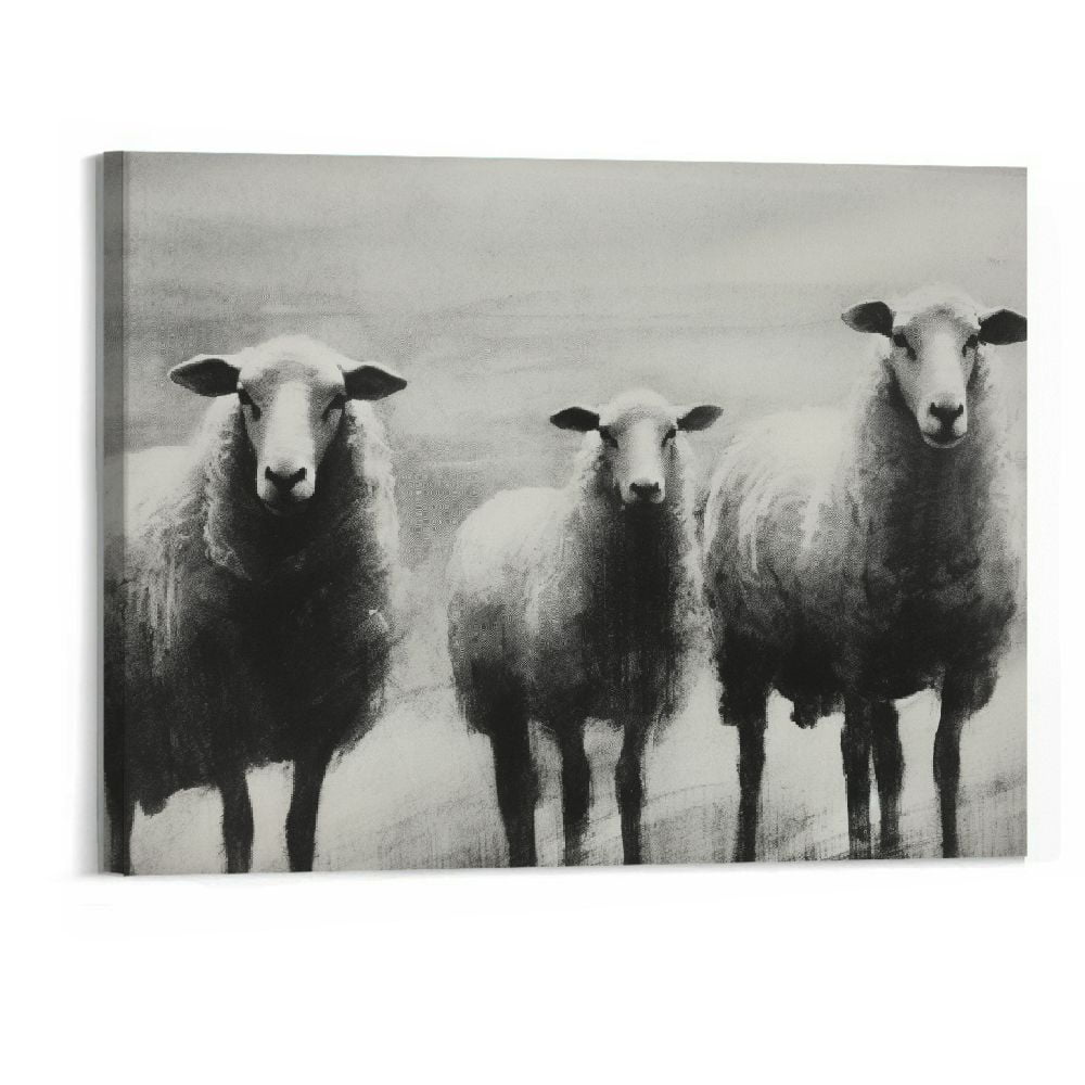 Creowell Farmhouse Wall Art Sheep Pictures Wall Art Rustic Animal ...
