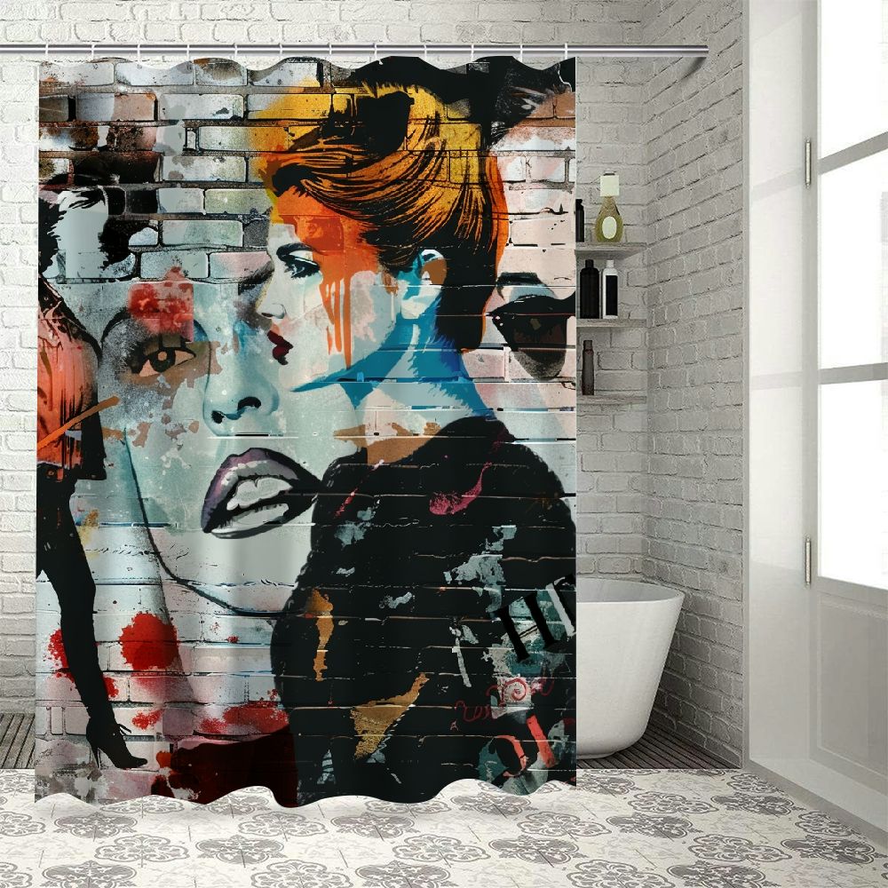 Creowell Fashion Shower Curtain, Cool Print of Magazine Papers with ...