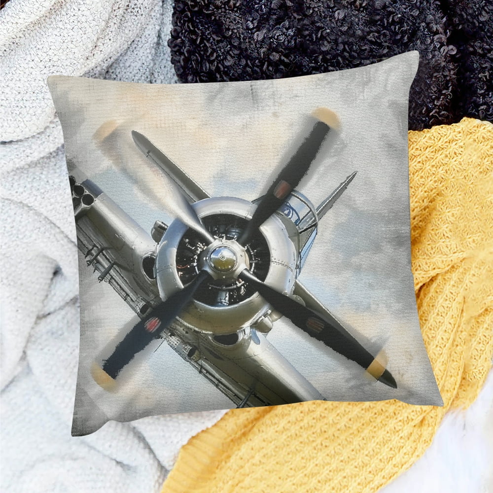 Creowell Fighter Jet Propeller Precisionism Pillow Case 100% Linen ...
