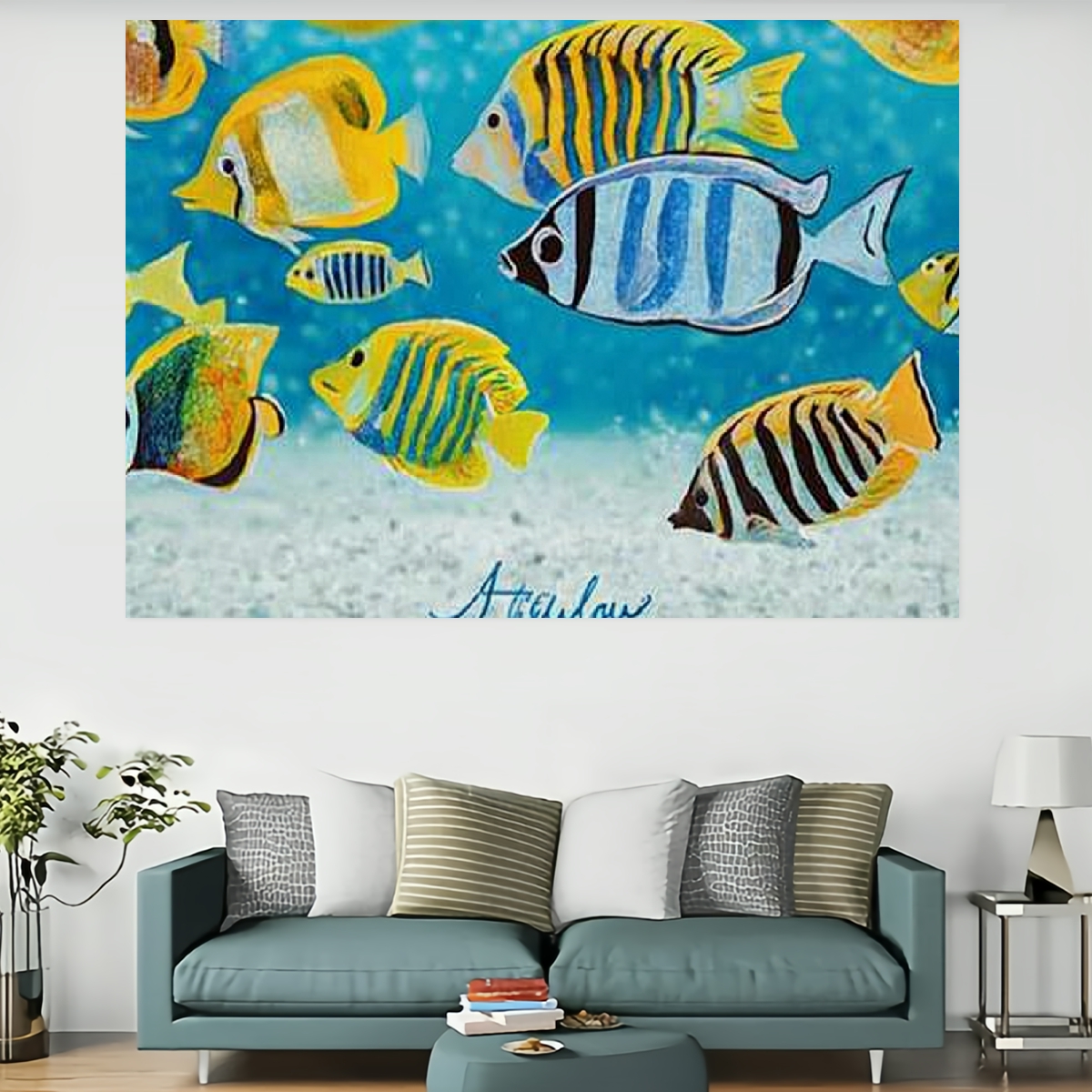 Creowell Fish Ocean Sea Life Tapestry Wall Art Home Decor 100% ...