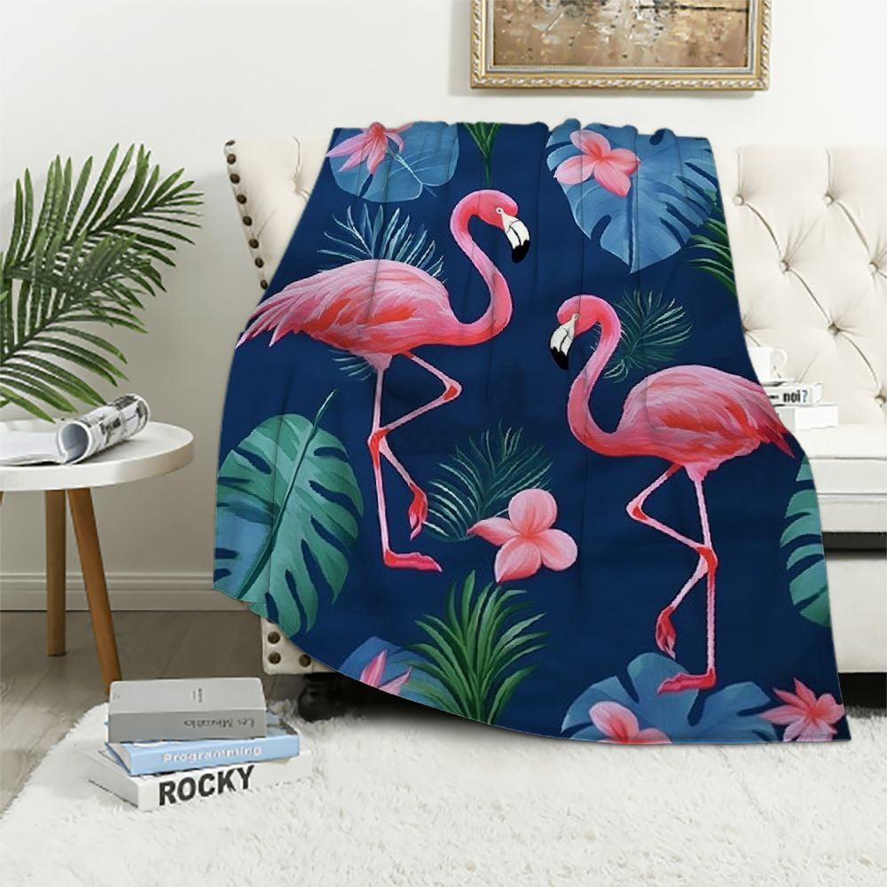 Creowell Flamingo Blanket Comfort Warm Throw Blanket for Kids Boy Couch ...