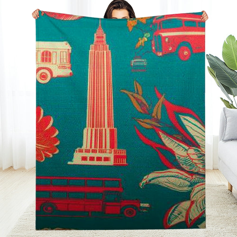 Creowell Flannel Blanket Maximalism Screenprint Wallpaper Soft Warm 30 ...