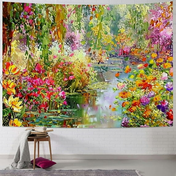 Creowell Flower Tapestry Colorful Floral Plants Tapestry Spring Theme ...
