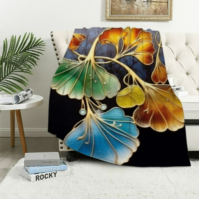 Creowell Flowers Art Nouveau Art Deco Throw Blanket Bedding Cozy ...