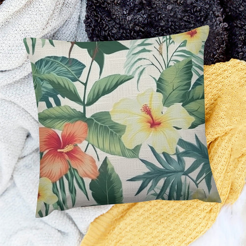 Creowell Flowers Leaves Pillow Covers Set for Home Sofa Couch Decor ...
