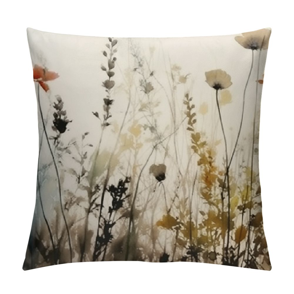 Creowell Flowers Pillow Covers Garden Floral Throw Pillow Covers Modern ...