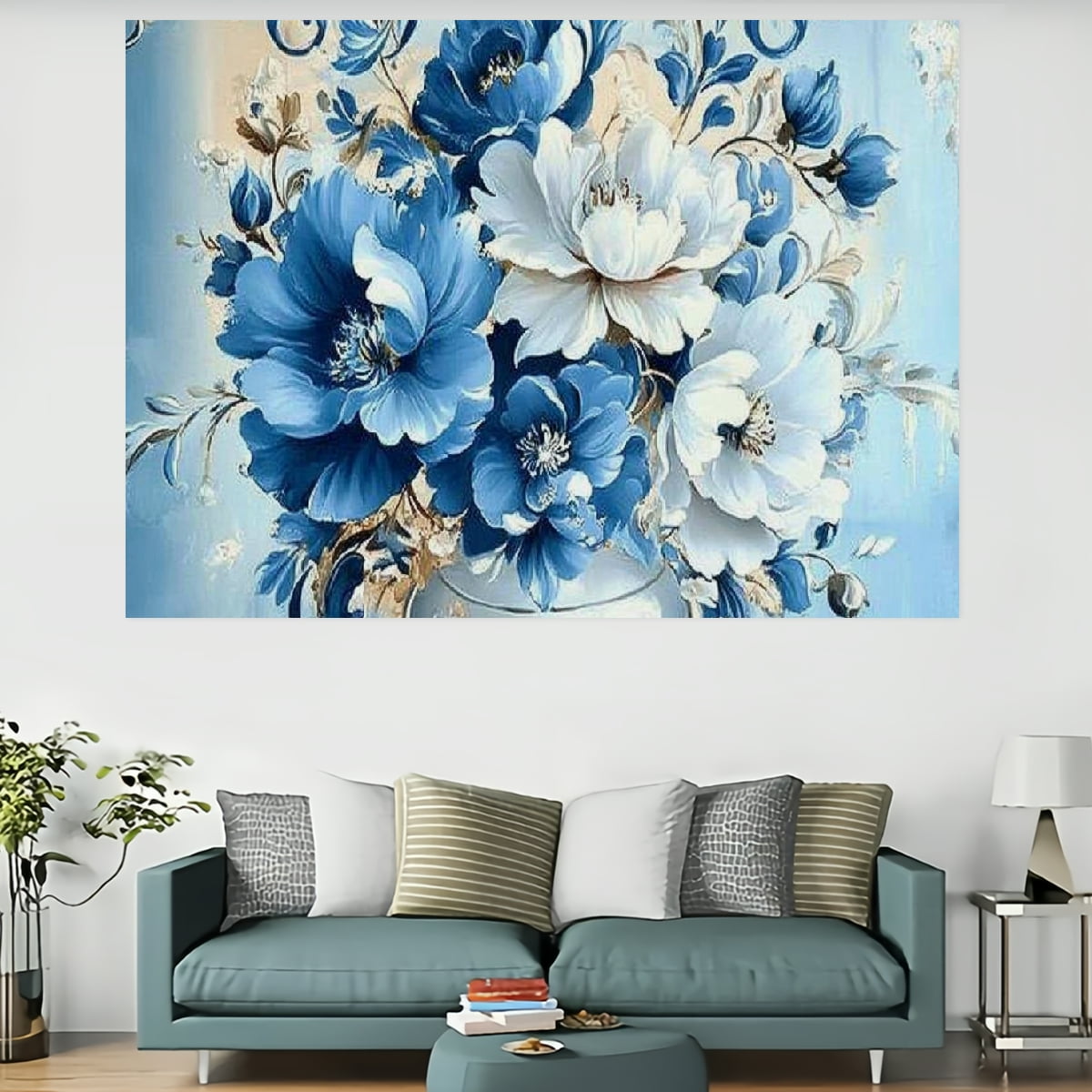 Creowell Flowers Wall Hanging Tapestry, 100% Polyester Decorative Art ...