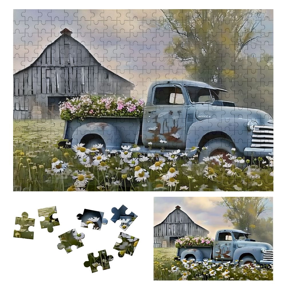 Creowell Flowers Wooden Jigsaw Puzzle for Adults and Kids, Eco-Friendly ...