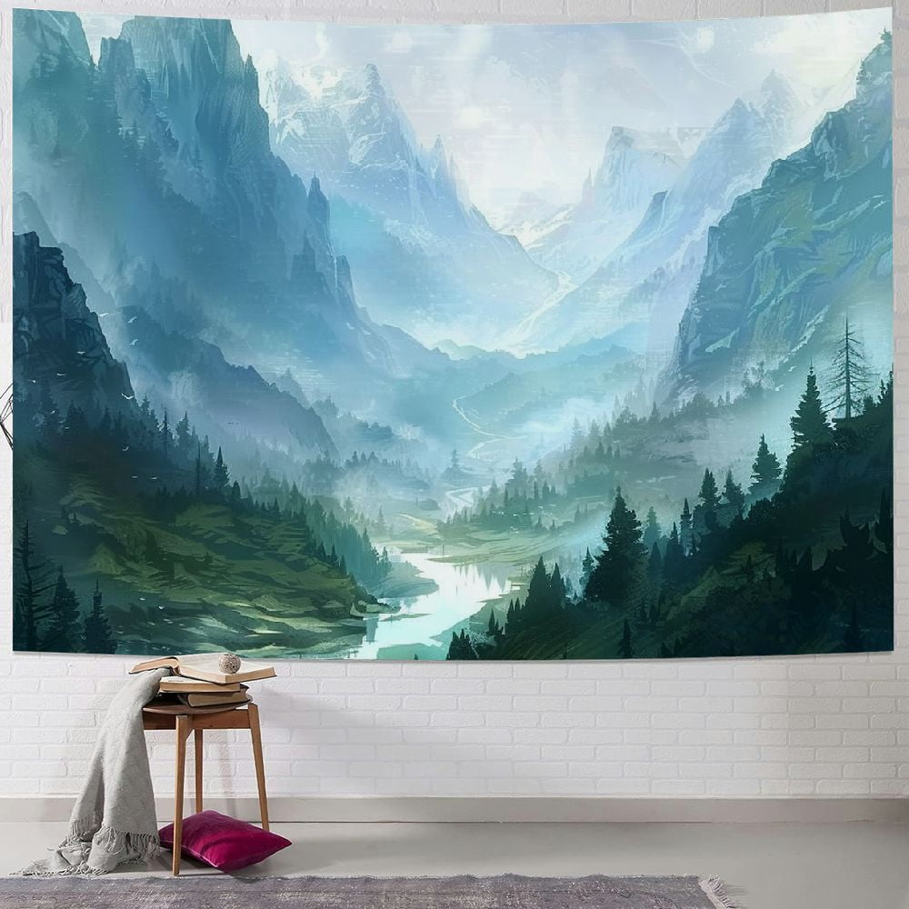 Creowell Forest Tapestry for Bedroom Aesthetic Nature Mountain Tapestry ...