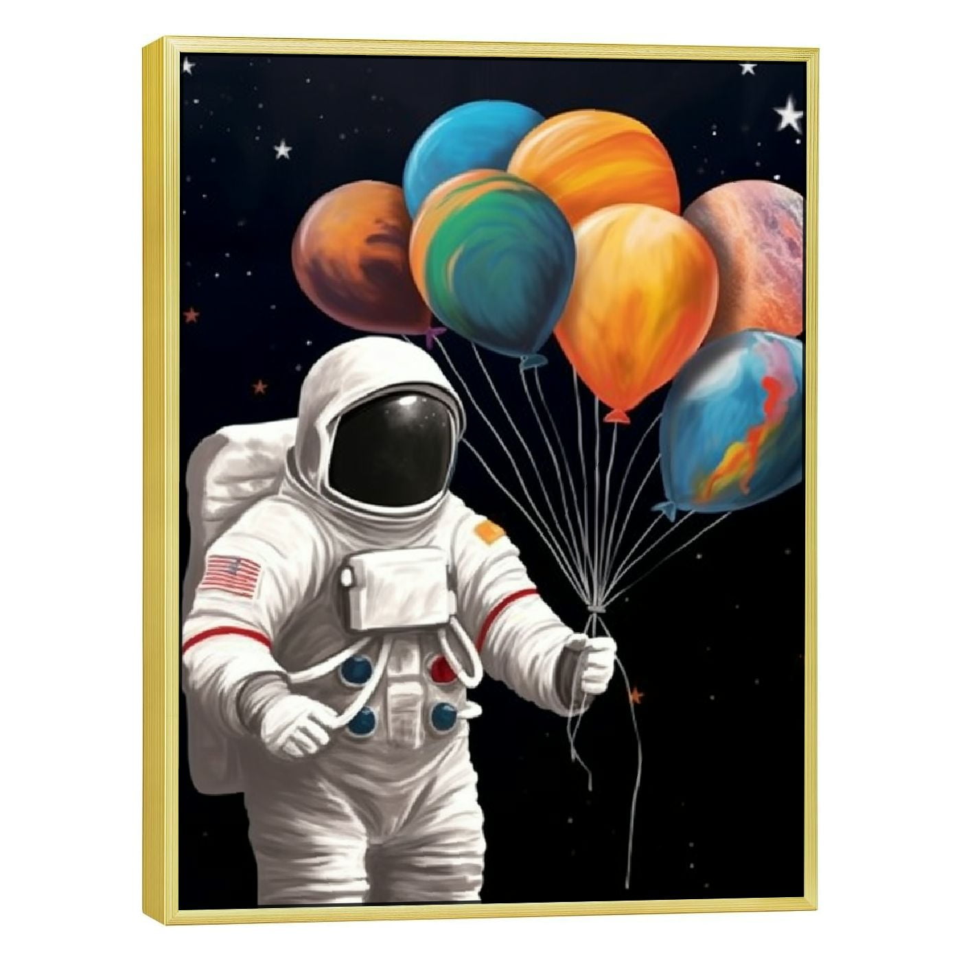Creowell Framed Astronaut Wall Art Spaceman Canvas Posters Creative ...