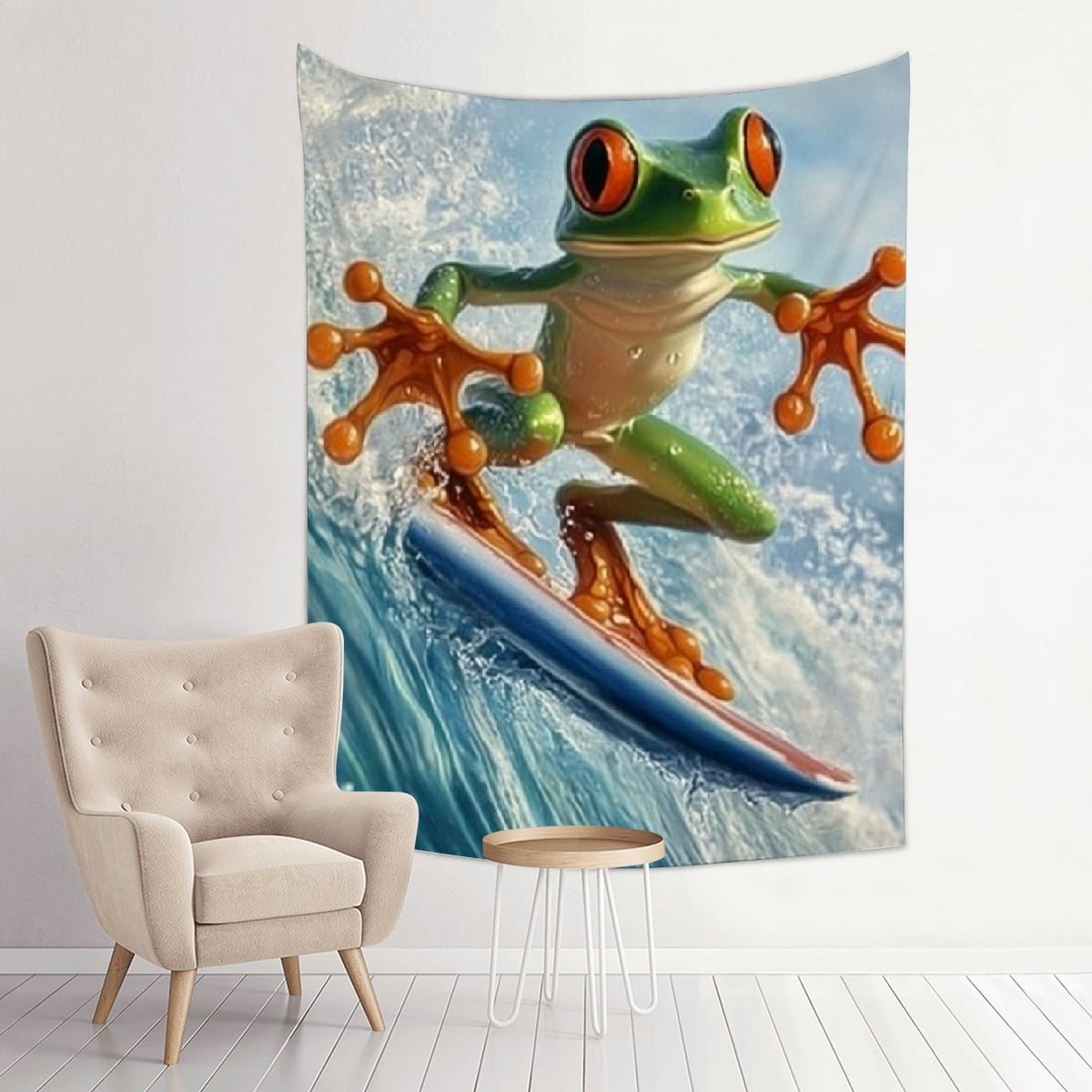 Creowell Frog Surfing Tapestry Wall Art, 100% Polyester, Home Decor for ...