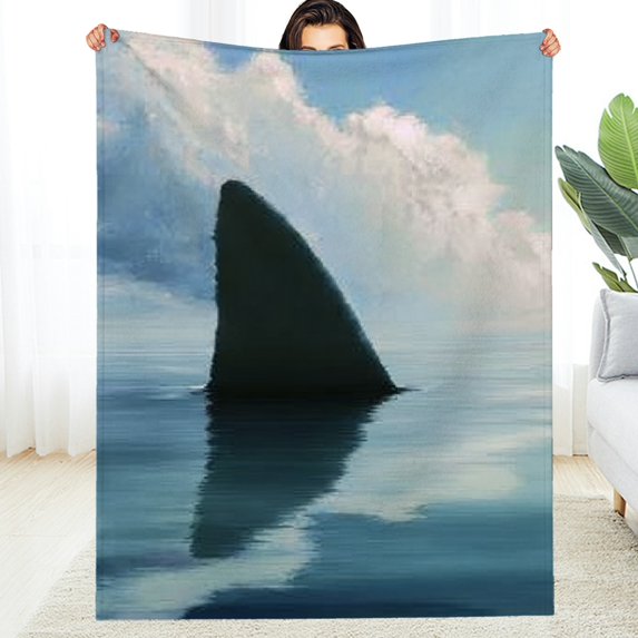 Creowell Fuzzy Fluffy Soft Cozy Blanket Shark Fin Water Clouds 50*60in ...