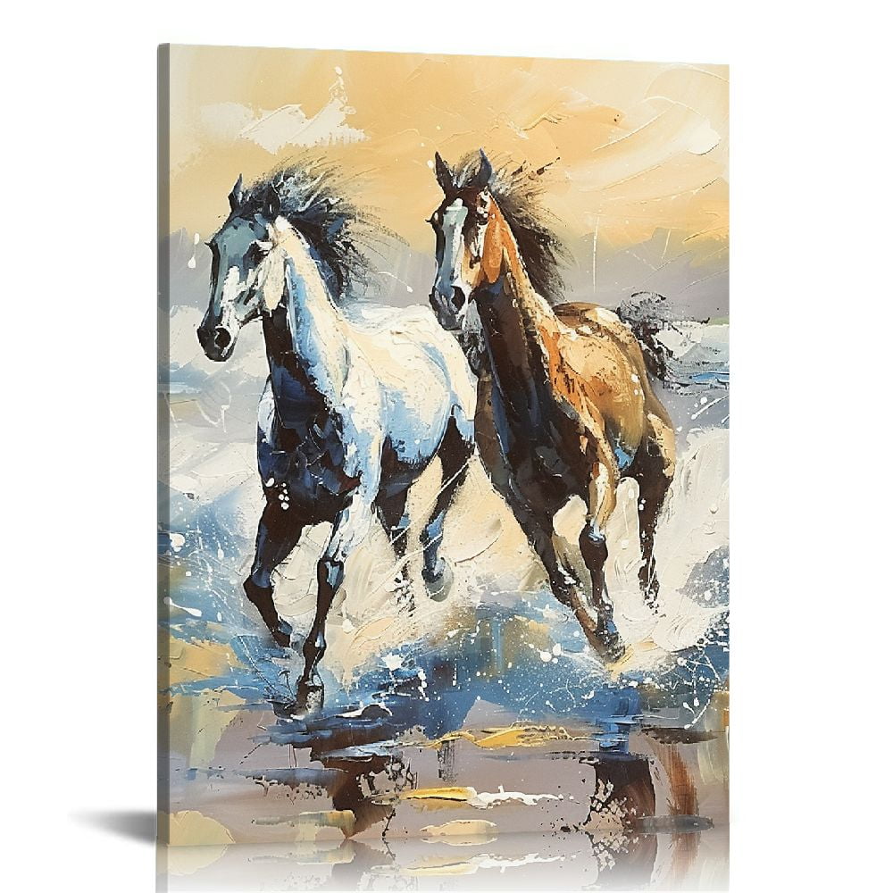 Creowell Galloping Horses Expressionist Inspired Abstract Canvas Wall ...