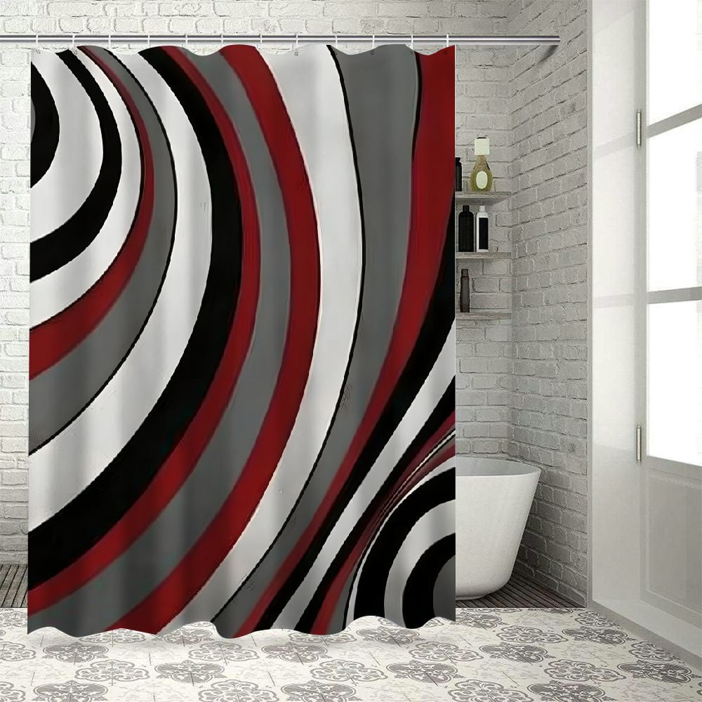 Creowell Geometric Patterns Printed Shower Curtain 100% Polyester Fiber ...