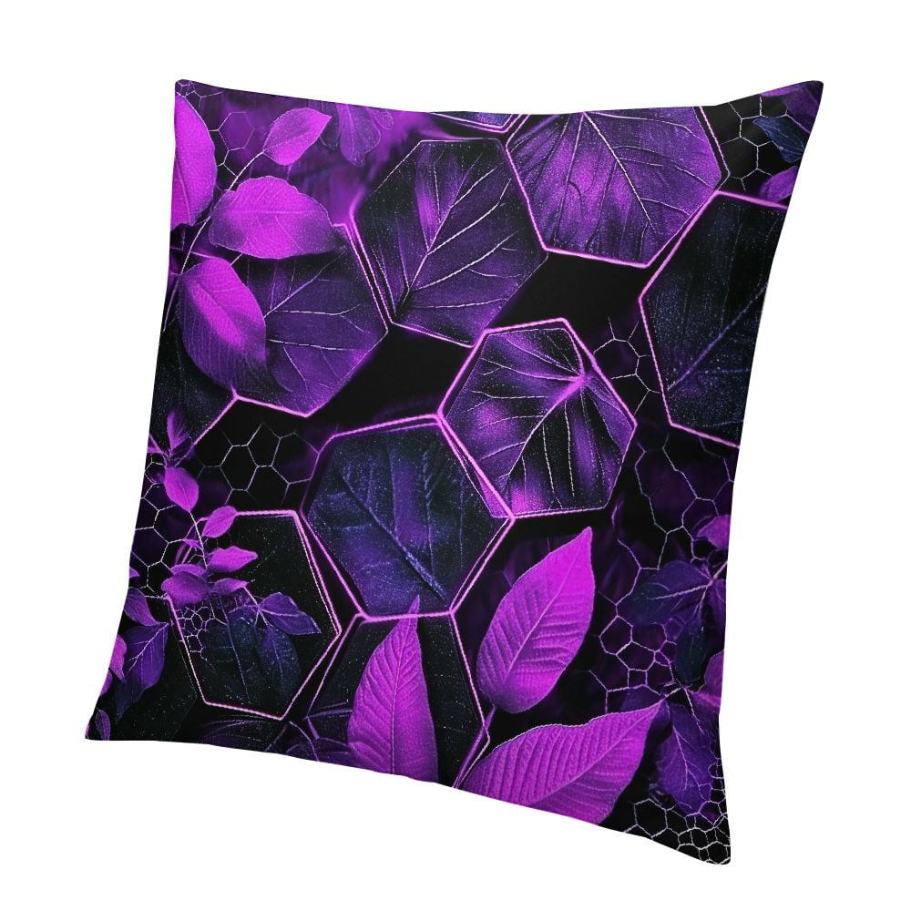 Creowell Geometry Honeycomb Pillow Covers ,Neon Purple Hexagon Pattern ...
