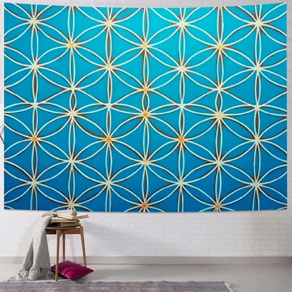Creowell Geometry Tapestry, Flower of Life Grid Pattern Consisting of ...
