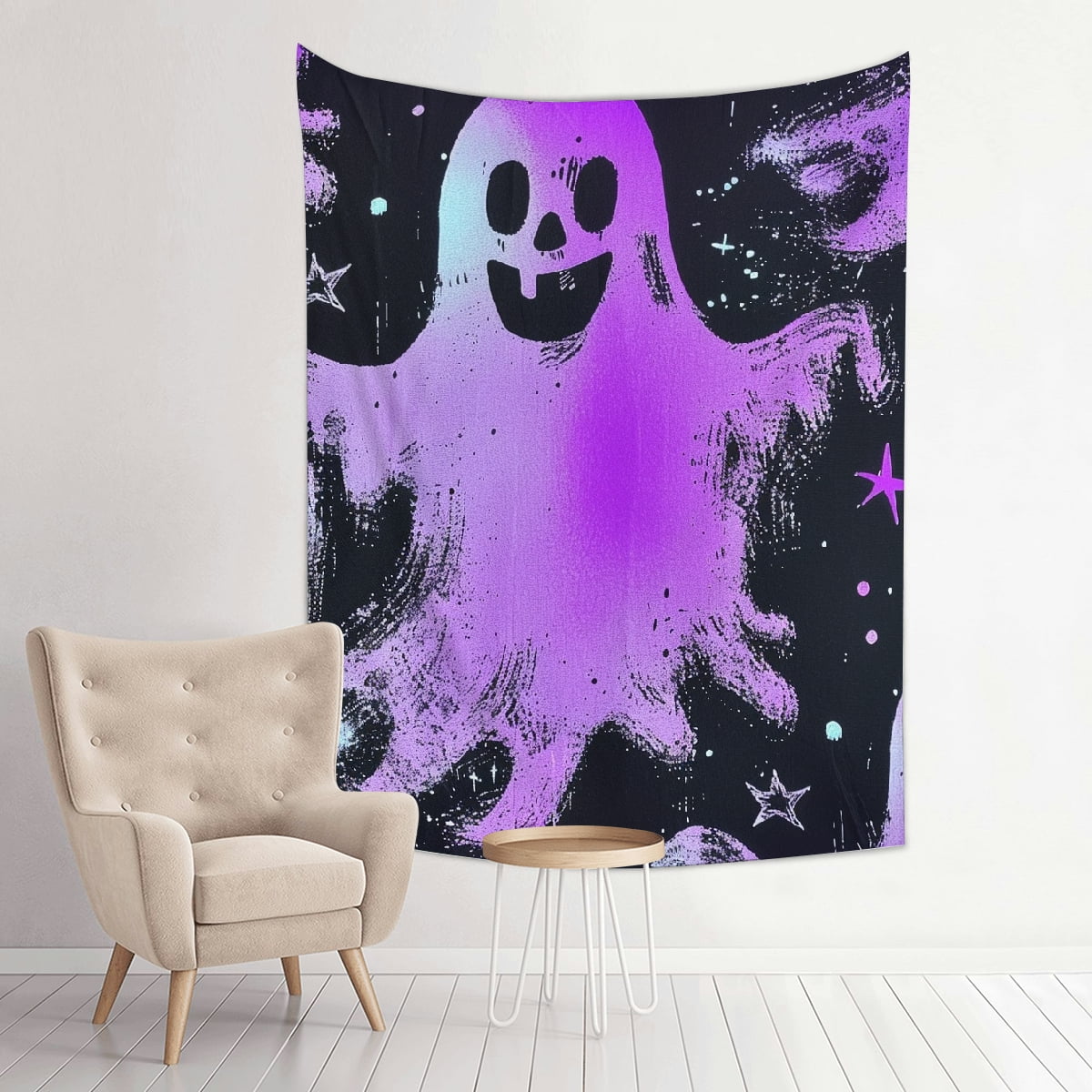 Creowell Ghost Stars Happy Halloween Wall Art Tapestry for Home 30*40in ...