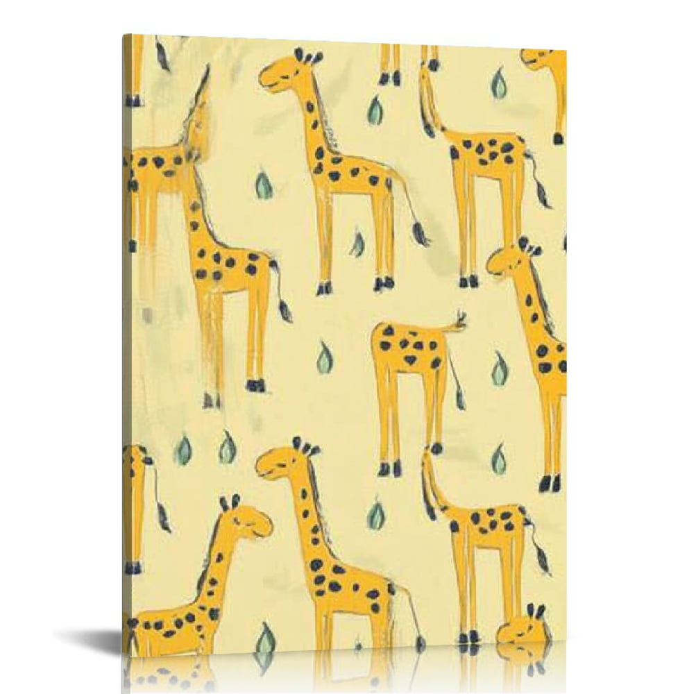 Creowell Giraffe Pattern Art Canvas Wall Decor for Home Office 12x16in ...