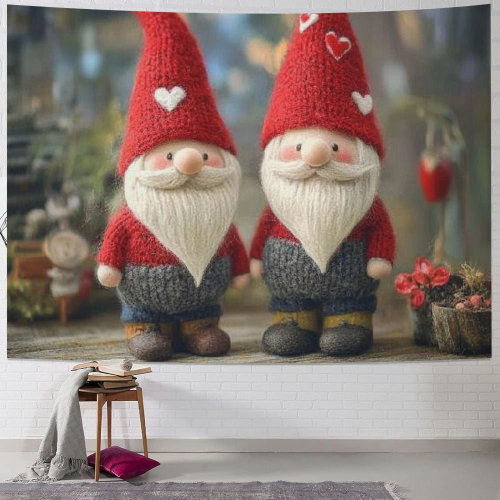 Creowell Gnomes Valentine's Day Tapestry Wall Hanging Home Decor - Soft ...