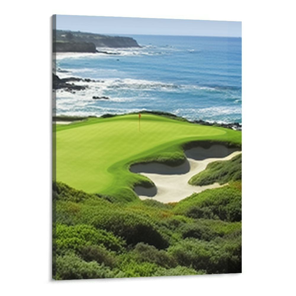 Creowell Golf Wall Art Canvas Pebble Beach Course Picture Decoration ...