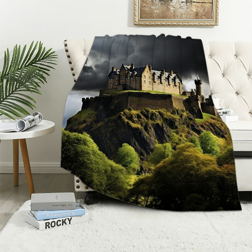 Creowell Gothic Art Medieval Castle Throw Blanket for Couch Sofa Bed ...