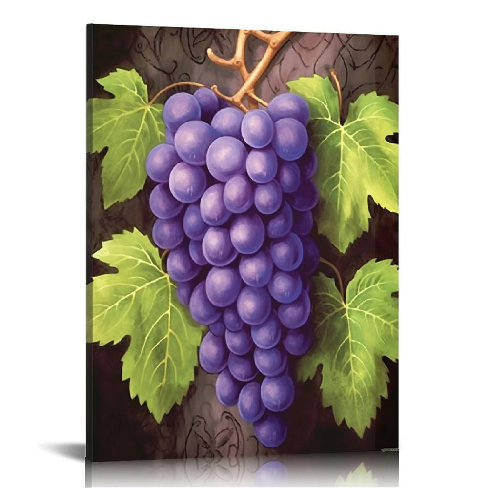 Creowell Grape Wall Decor for Kitchen Fruit Canvas Painting Picture ...