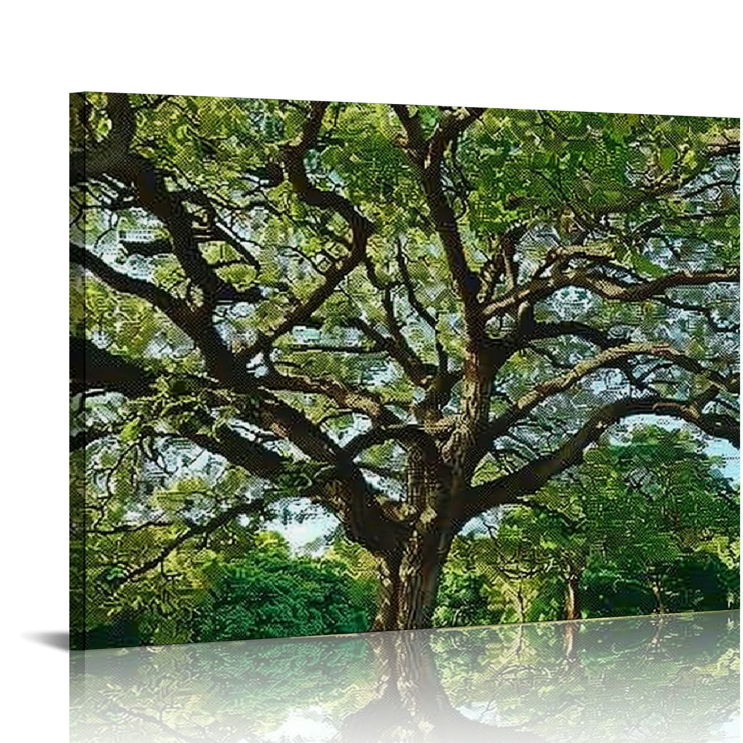 Creowell Green Big Tree Canvas Wall Art -Large Nature Tree Art Wall ...