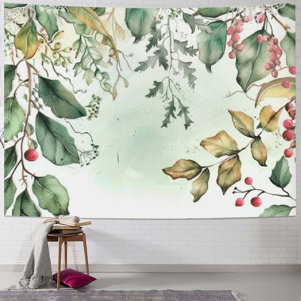 Creowell Green Leaf Tapestry Eucalyptus Leaves Tapestry Tropical Plant ...
