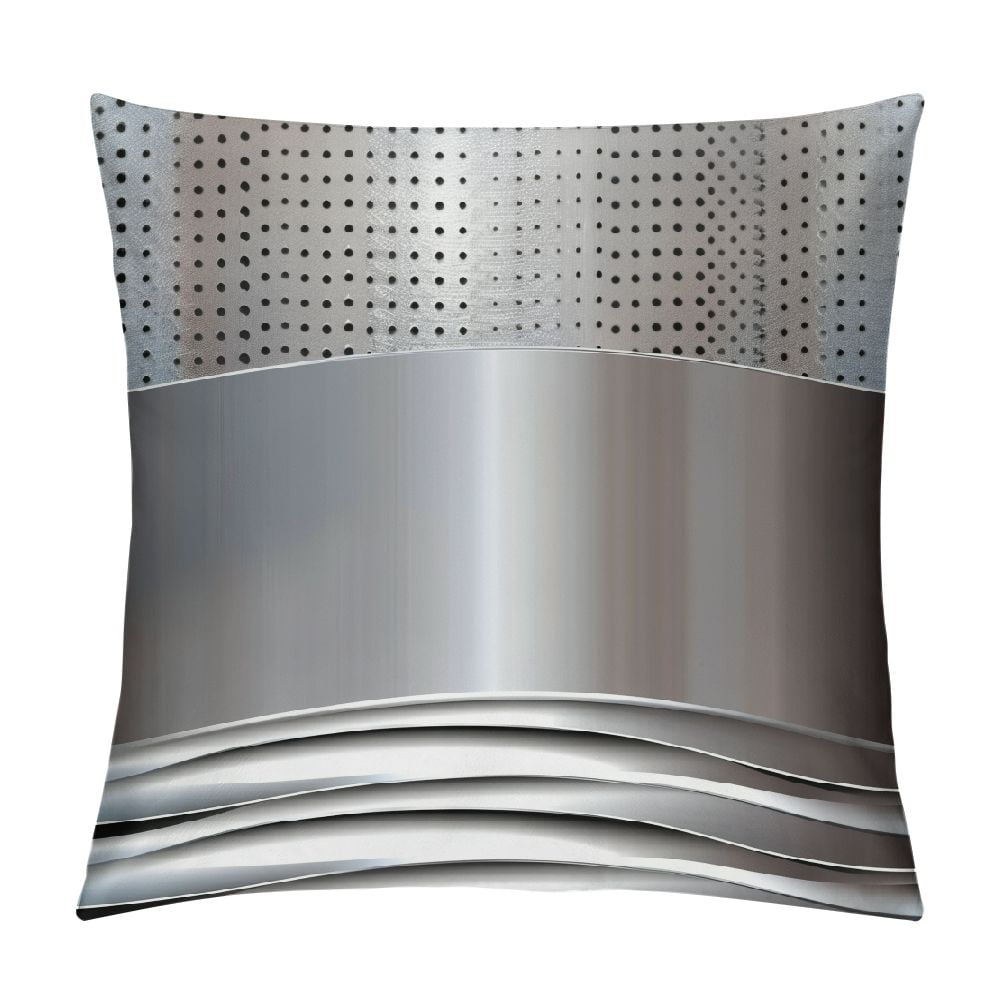 Creowell Grey Wavy Stripe and Checkered Throw Pillow Cover,Decorative ...