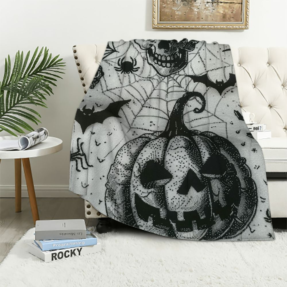 Creowell Halloween Blanket, Lightweight Halloween Themed Throw Blanket ...
