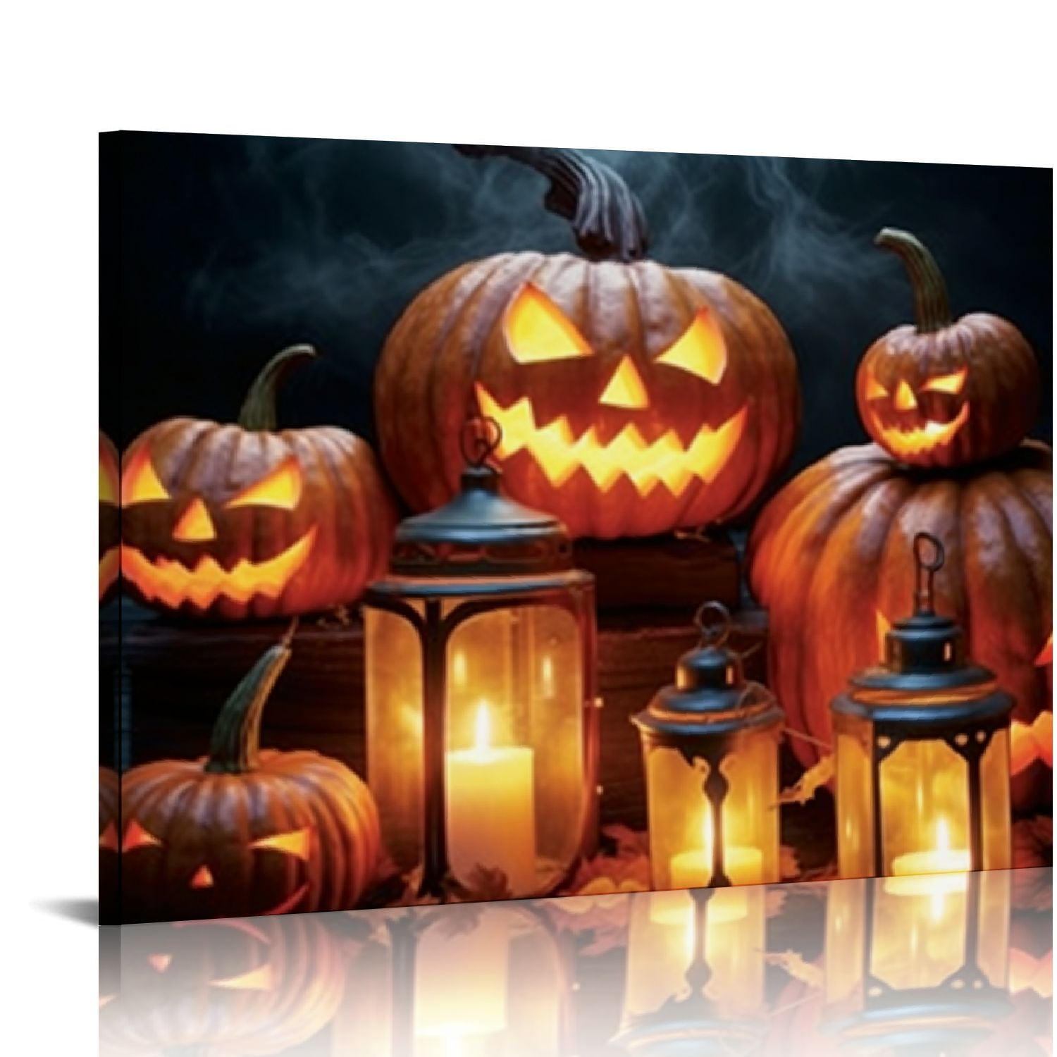 Creowell Halloween Pumpkins Halloween Wall Art Print With Timer ...