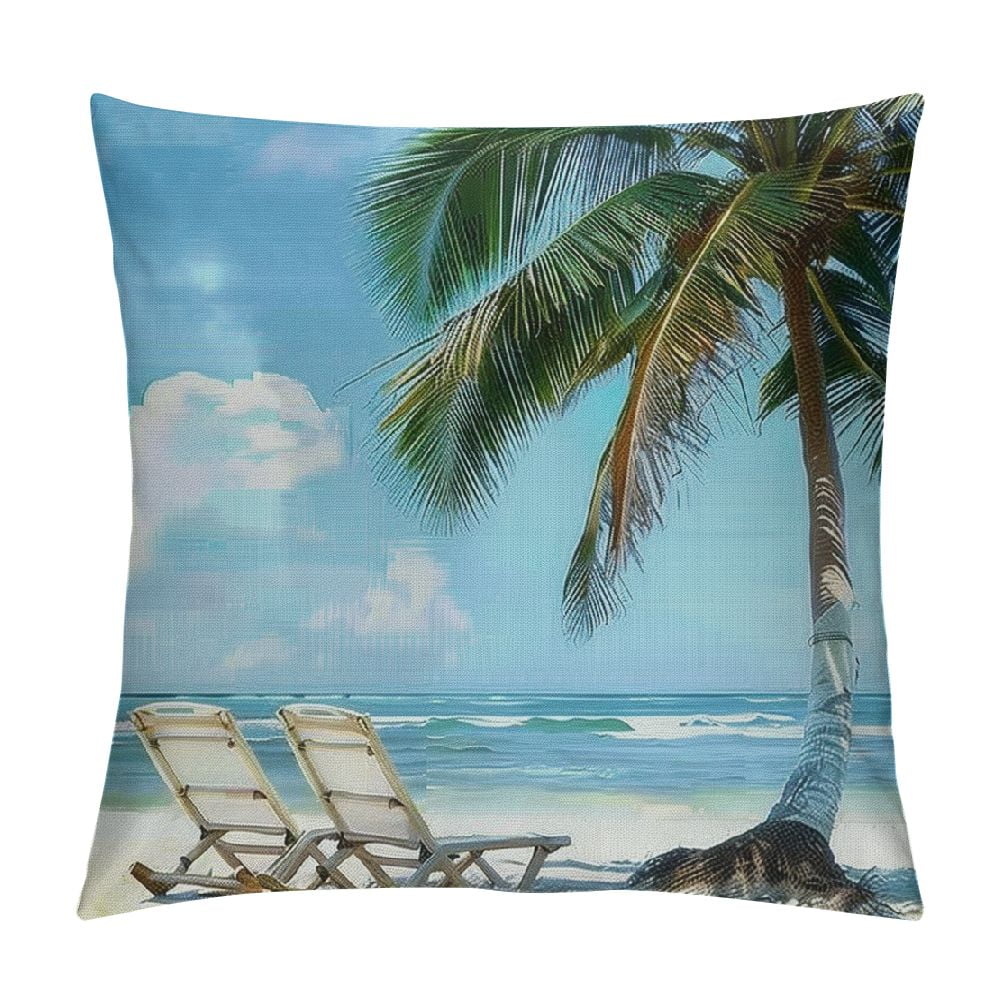 Creowell Hawaii Beach Throw Pillow Cover , Tropical Ocean Beach Decor ...