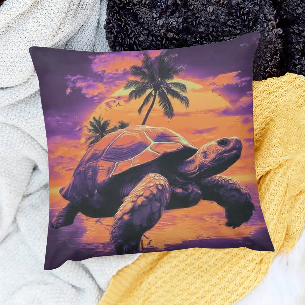 Creowell Hawaii Sea Turtle Palm Trees Throw Pillow Case Cushion Covers ...