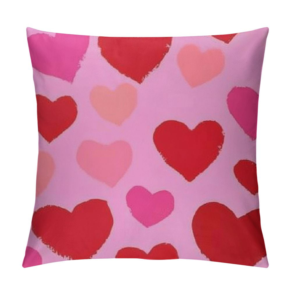 Creowell Hearts Pink Art Home Furnishing Pillow Case for Car Couch ...