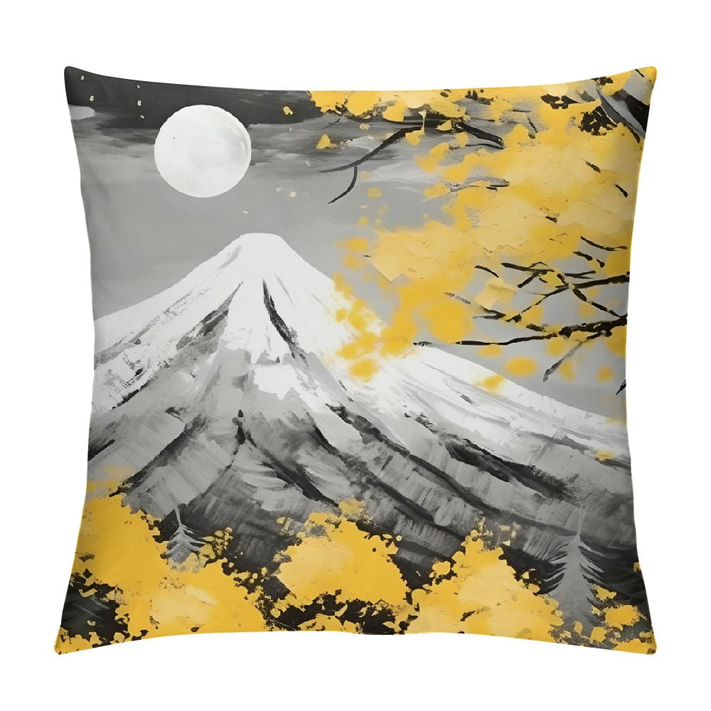 Creowell High-Quality Fall Decor Yellow Tree Landscape Short Plush ...