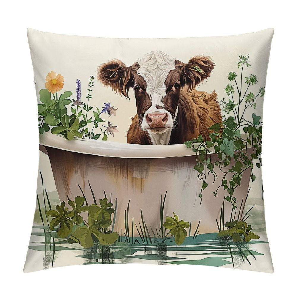 Creowell High-Quality Pillow Covers Highland Cow Throw Pillows ...