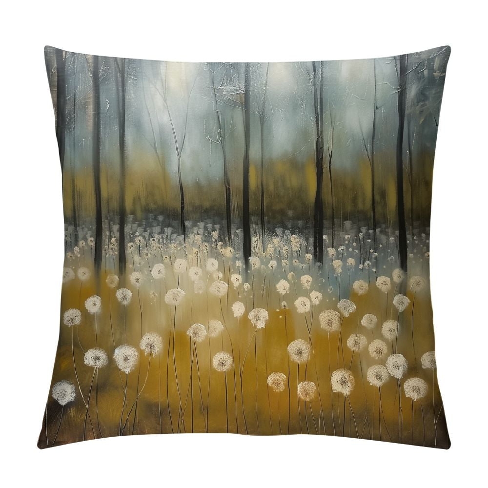 Creowell High-Quality Short Plush Pillow Covers Brown Dandelion Throw ...