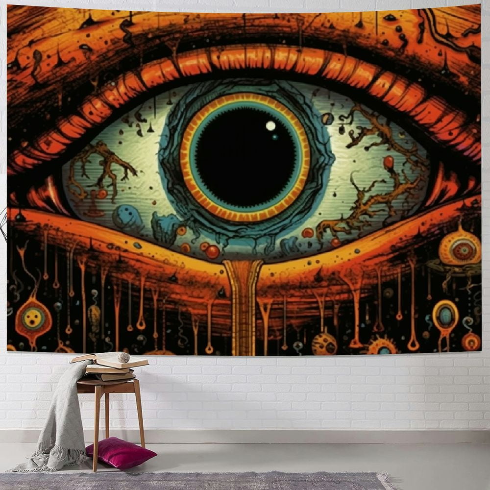 Creowell Hippie Mushroom Tapestry Abstract Eyes Tapesties Aesthetic ...