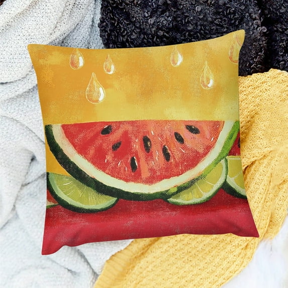 Creowell Holiday Pillow Case Oranges Watermelon Slices Home Decor ...