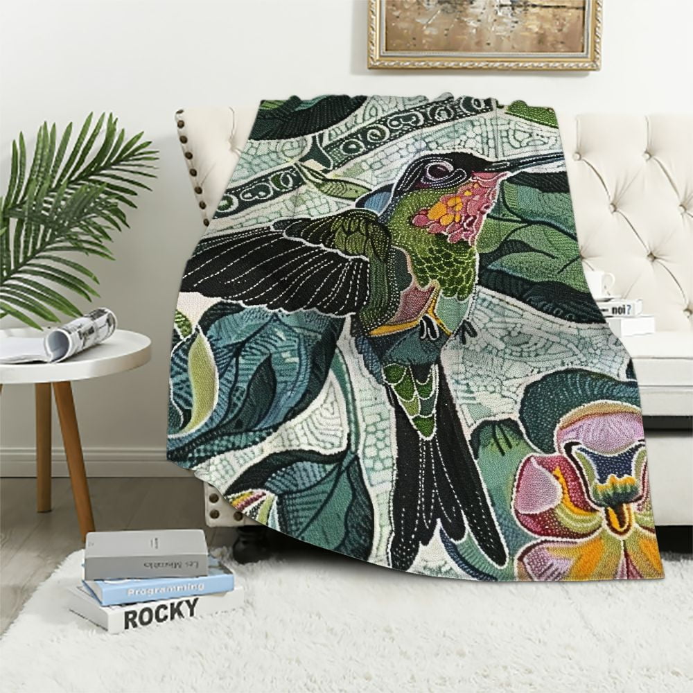 Creowell Hummingbird Blanket - Animal Spirits Totem - Gift Tapestry ...