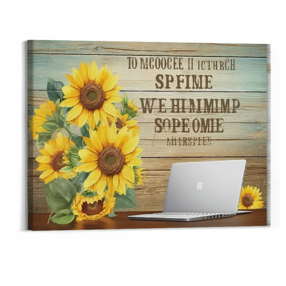 Creowell In This Office Sunflower Inspirational Decor Wall Art Teamwork ...