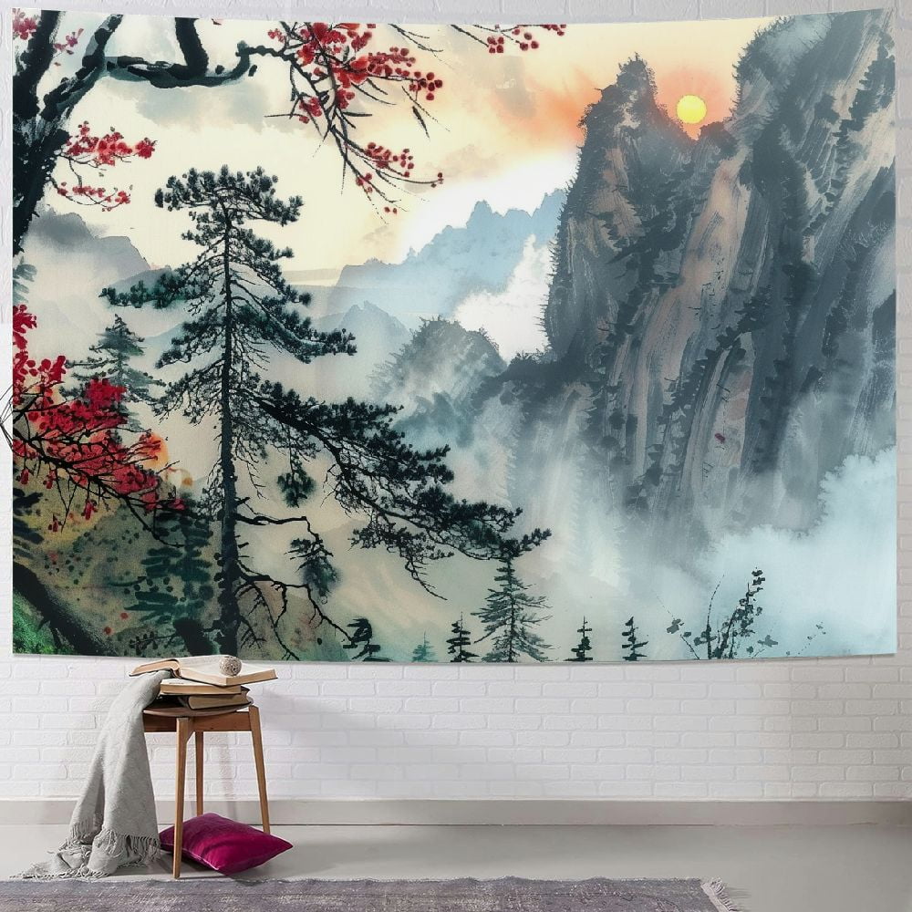Creowell Japanese Tapestry, Cherry Blossom Tapestry, Asian Japanese ...