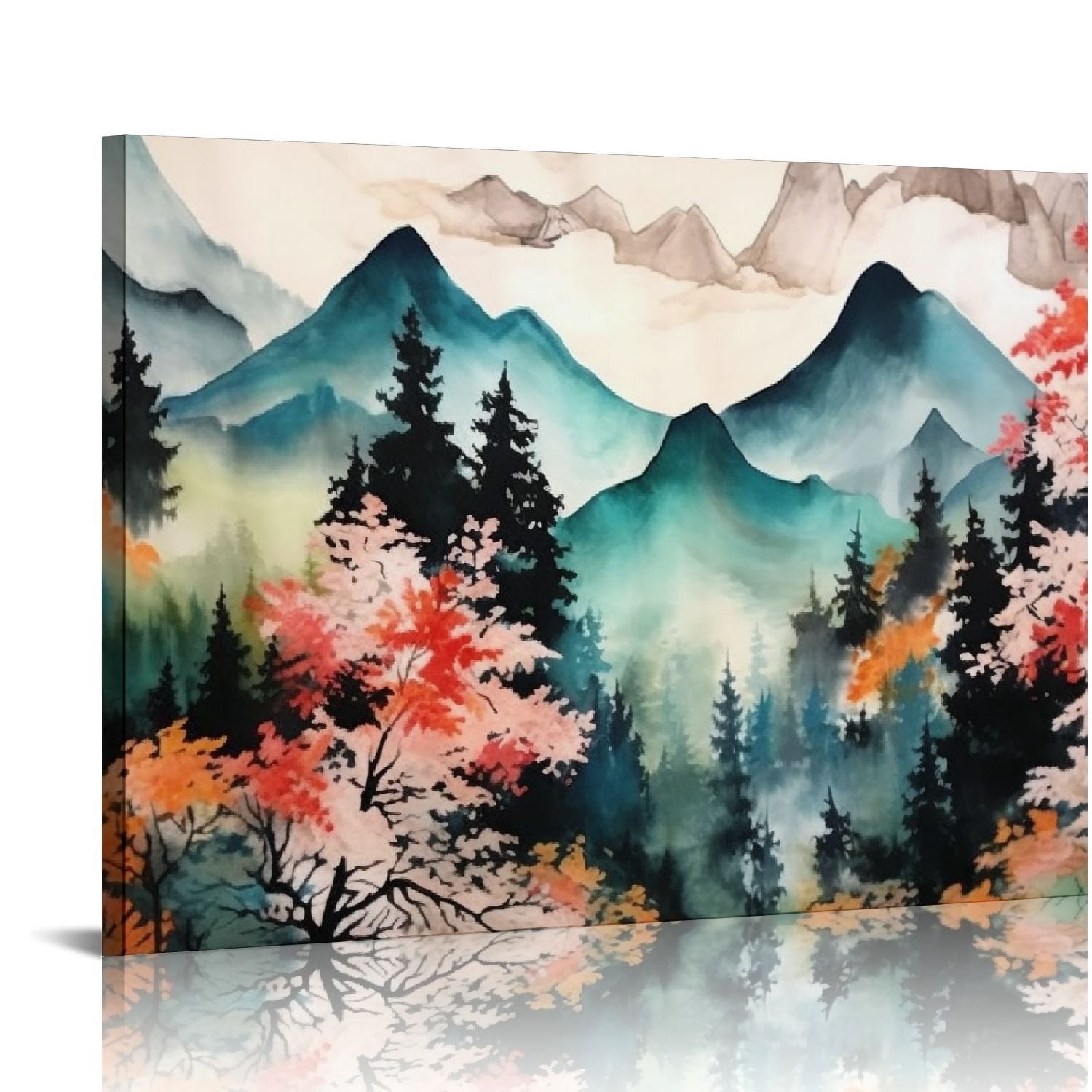 Creowell Japanese Wall Art Canvas Prints,Traditional Japan Watercolor ...